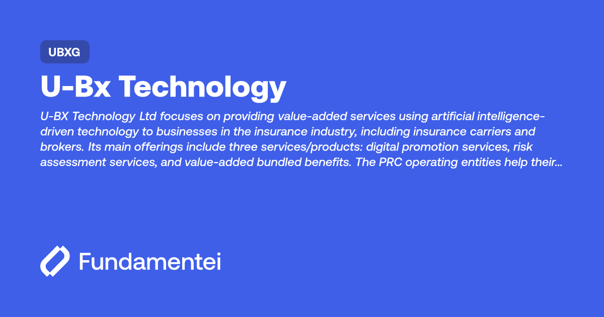 UBXG - U-BX Technology | Fundamentei