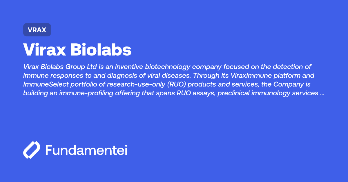 VRAX - Virax Biolabs Group | Fundamentei