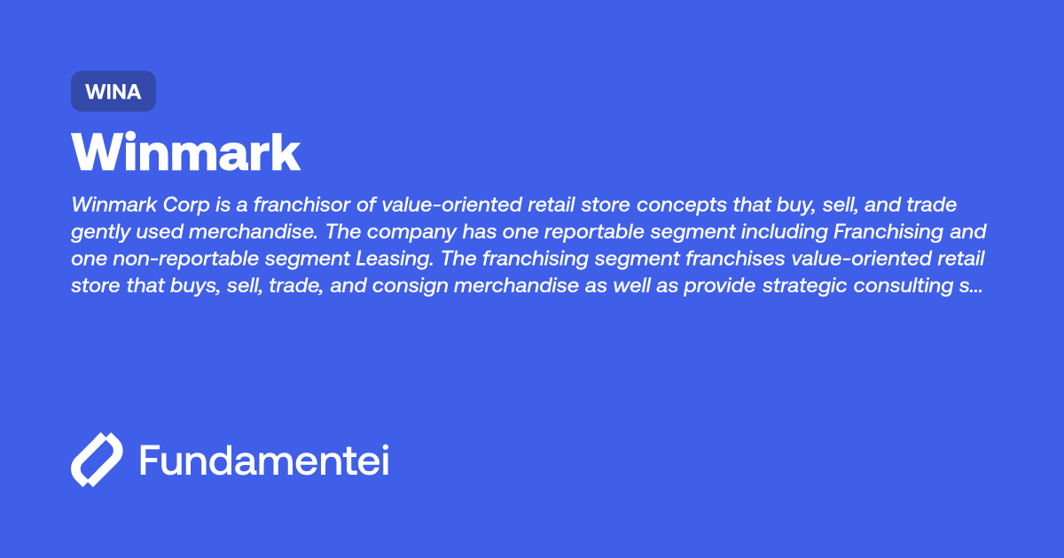 WINA - Winmark | Fundamentei