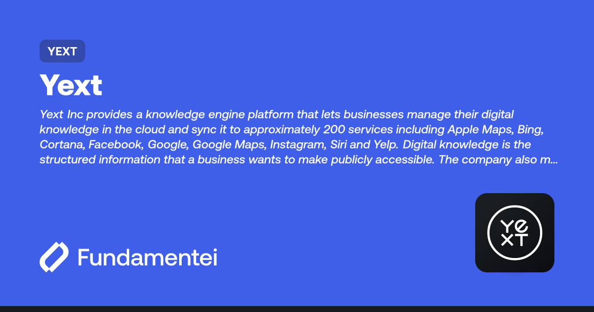 YEXT - Yext | Fundamentei